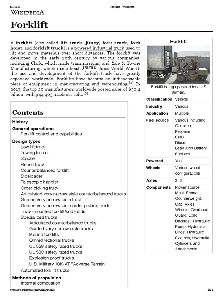 Forklift - Plan | PDF | Forklift | Energy And Resource