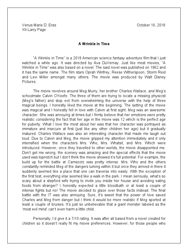 A Wrinkle in Time | PDF