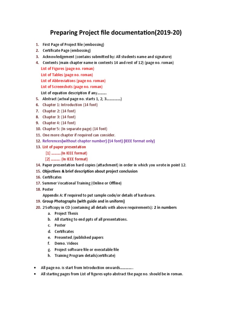 Guidelines for Preparing a Project Documentation File for the Academic ...