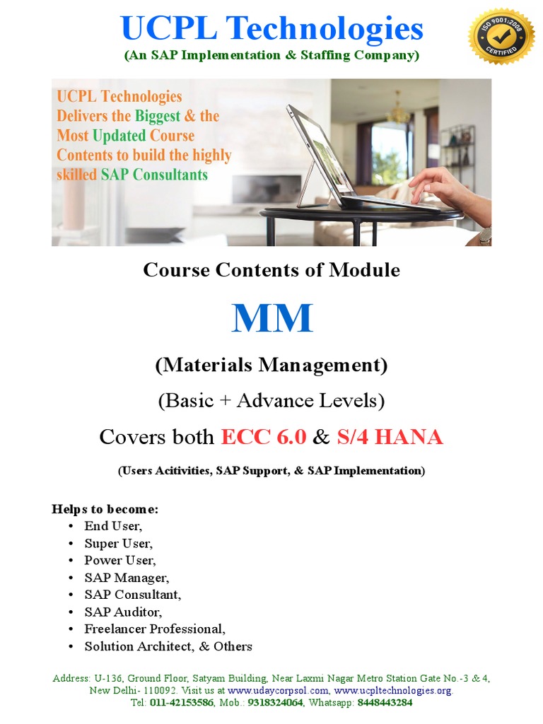 0005 SAP MM Syllabus UCPL Technologies | PDF | Sap Se | Invoice