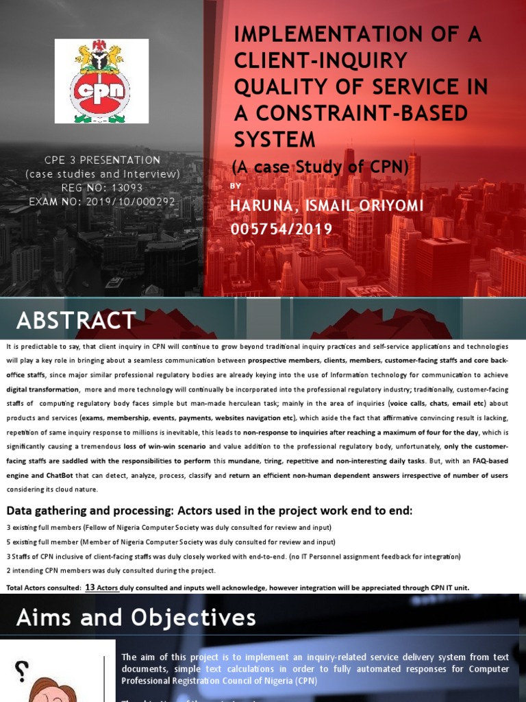 Implementation of A Client-Inquiry Quality of Service in A Constraint-Based System | PDF ...