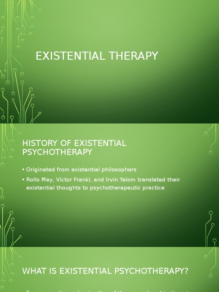 Existential Therapy | PDF | Existentialism | Psychotherapy