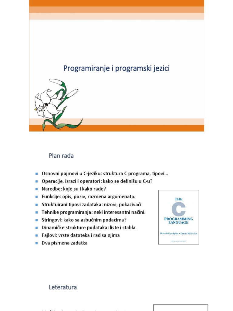 Cas 1 - Programski Jezik C | PDF
