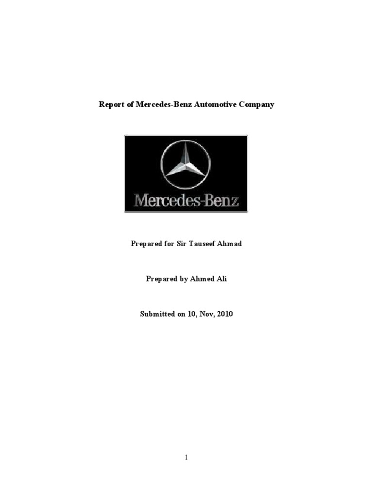 Mercedes 1 | PDF | Mercedes Benz | Daimler Ag