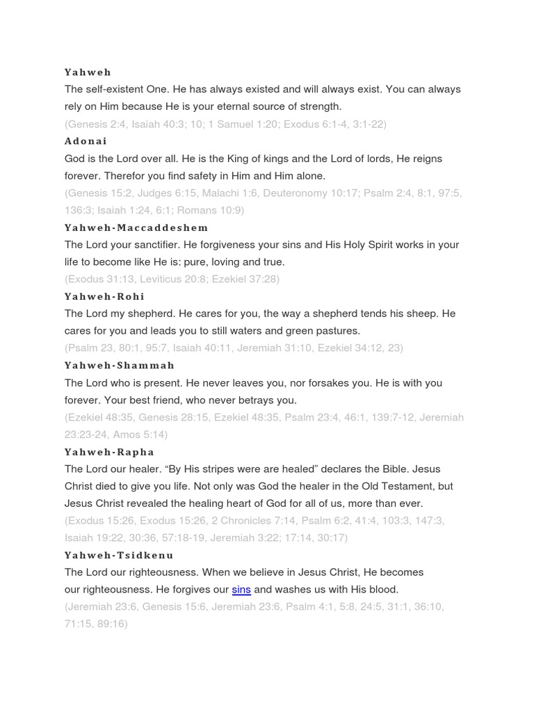 Names of God PDF | PDF | Names Of God In Judaism | Book Of Genesis