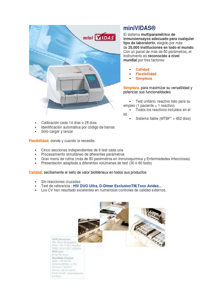 MINIVIDAS - Folleto PDF | PDF | Elisa | Medicina CLINICA