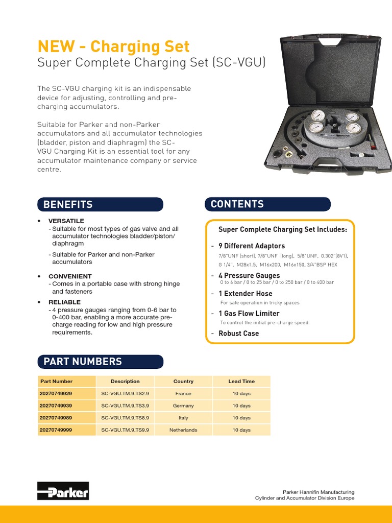 Flyer Super Complete Charging Set SC-VGU | PDF | Gases | Mechanical ...