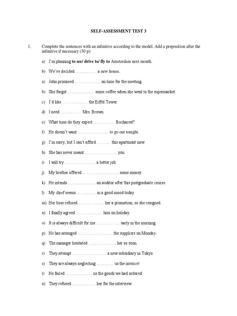 English Self-Assessment Test Guide | PDF