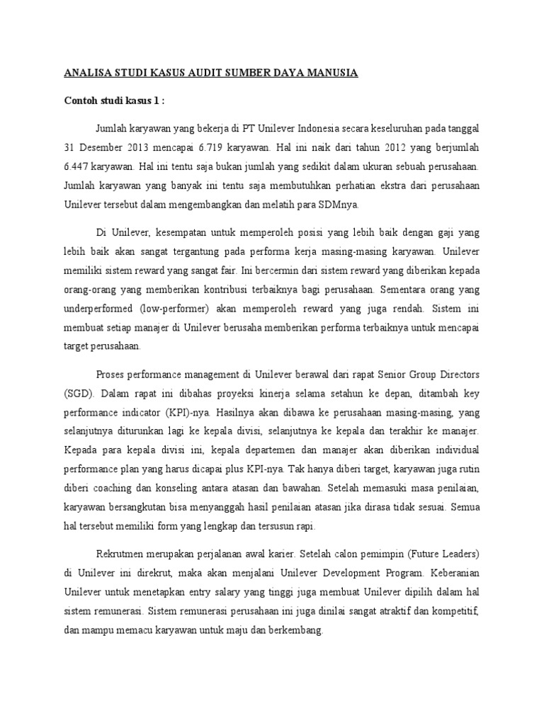 Contoh Kasus Audit SDM KLP 8 | PDF