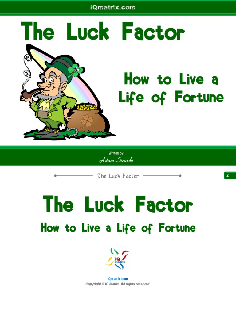 The Luck Factor Ebook v3 | PDF | Luck | Goal
