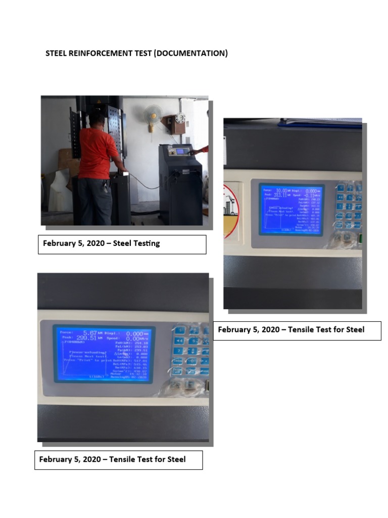 Steel Reinforcement Test (Documentation) | PDF