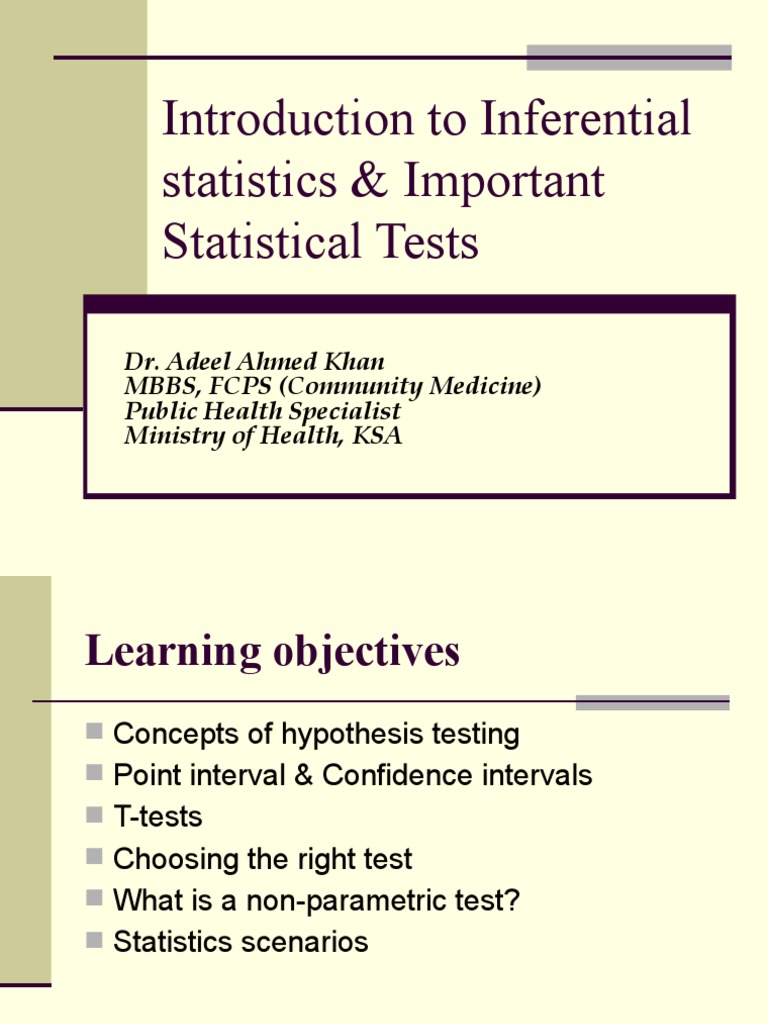 Introduction To Inferential Statistics & Important Statistical Tests ...