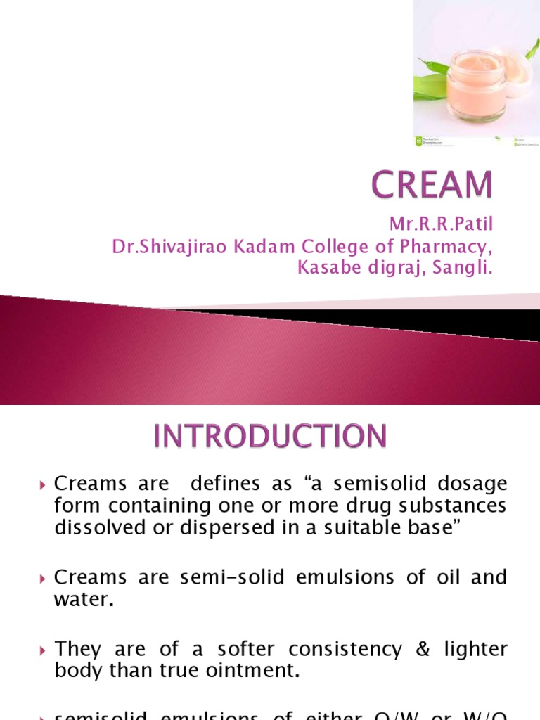 An In-Depth Analysis of Cream Formulations: Composition, Properties ...