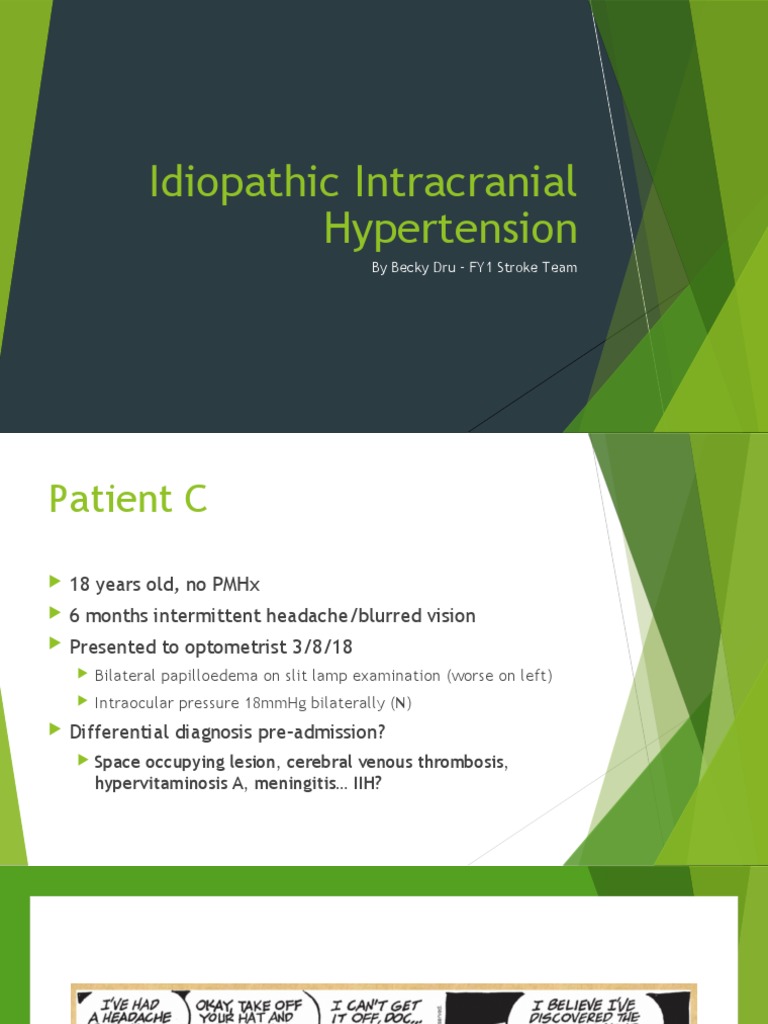 Idiopathic Intracranial Hypertension Presentation | PDF | Neurological ...