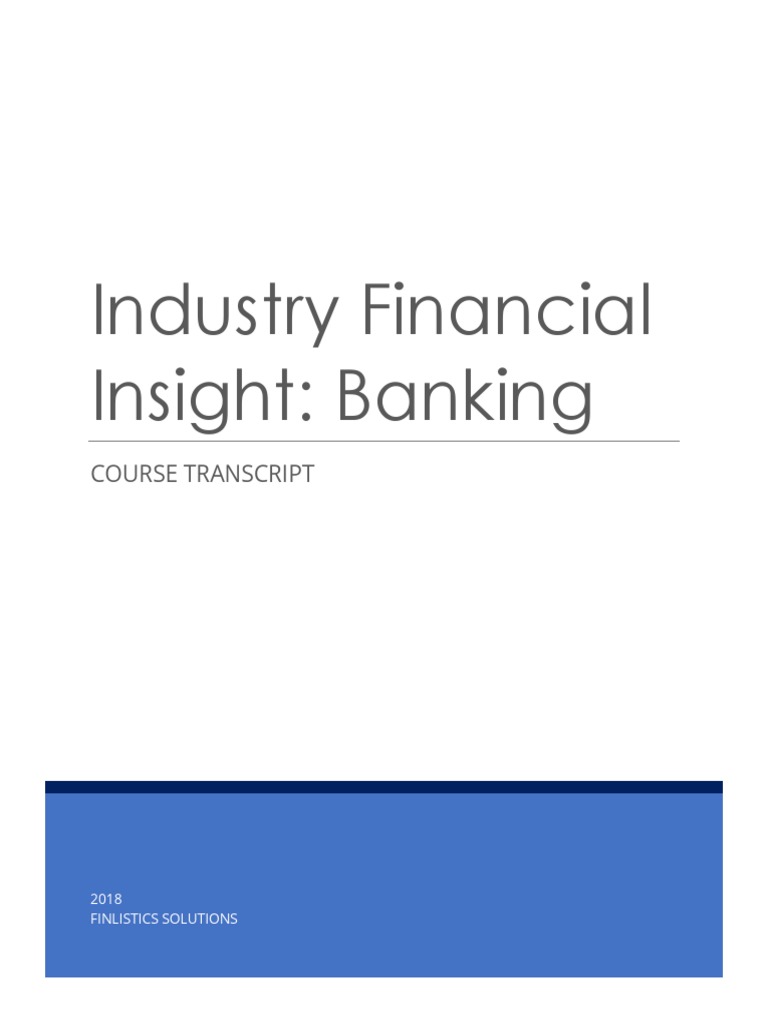 IFI Banking Transcript | PDF | Banks | Interest