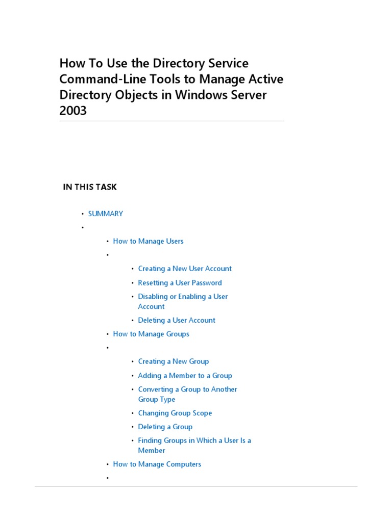 How To Use The Directory Service Command-Line Tools To Manage Active ...