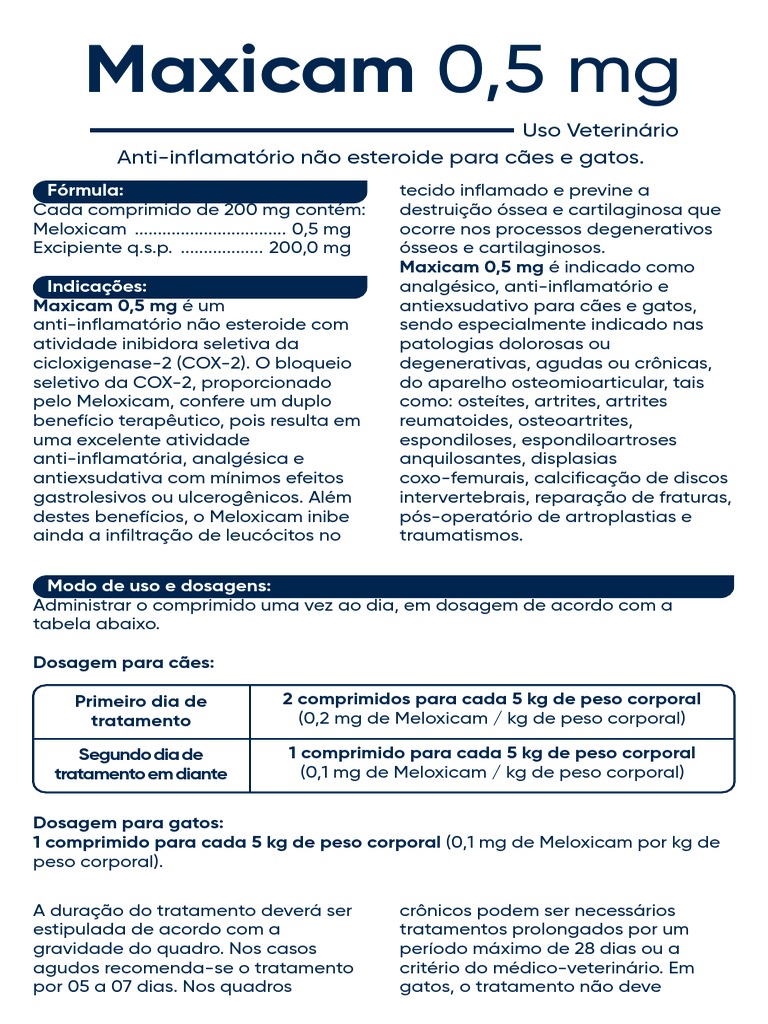 Maxicam - Bula 05 MG | PDF | Remédio | RTT