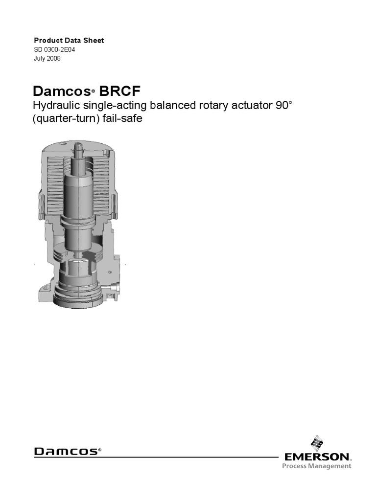 Damcos BRCF: BRCF Hydraulic Single-Acting Balanced Rotary Actuator 90 ...