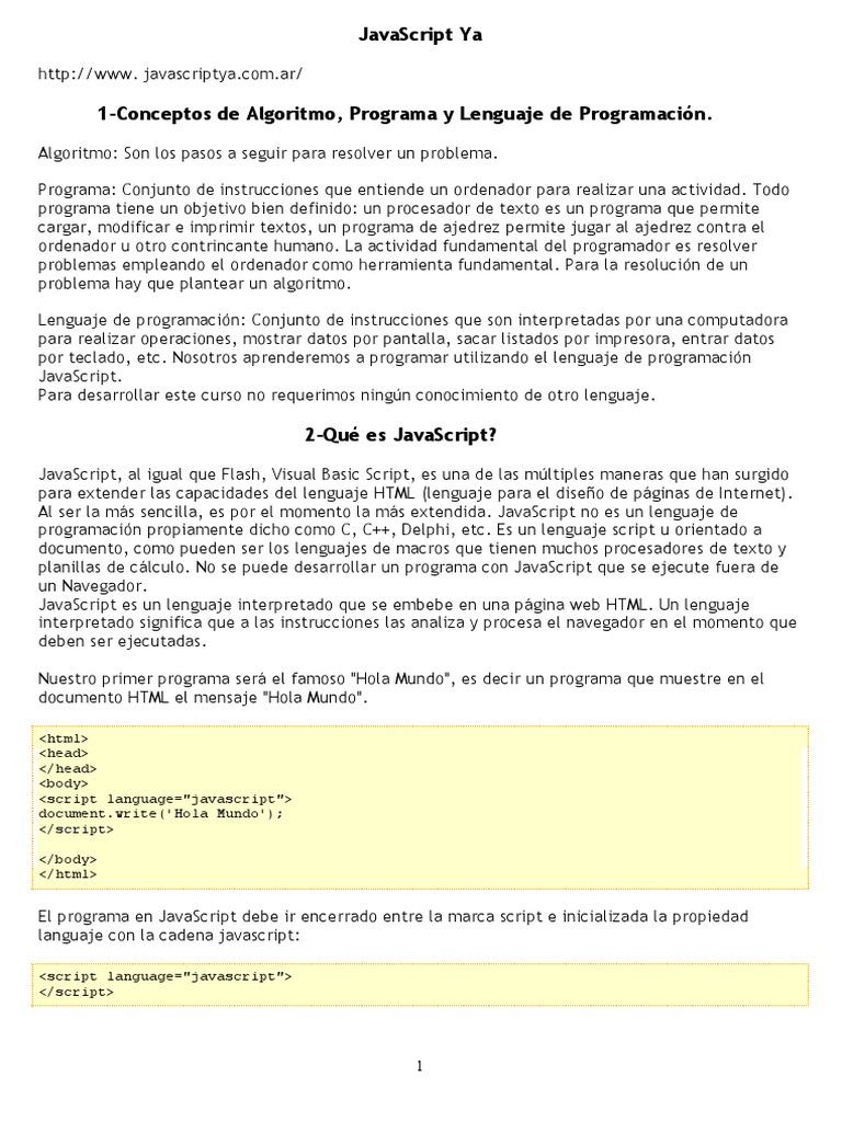 JavaScript Ya | PDF | Objeto (informática) | Lenguaje de programación JavaScript Ya | PDF | Objeto (informática) | Lenguaje de programación