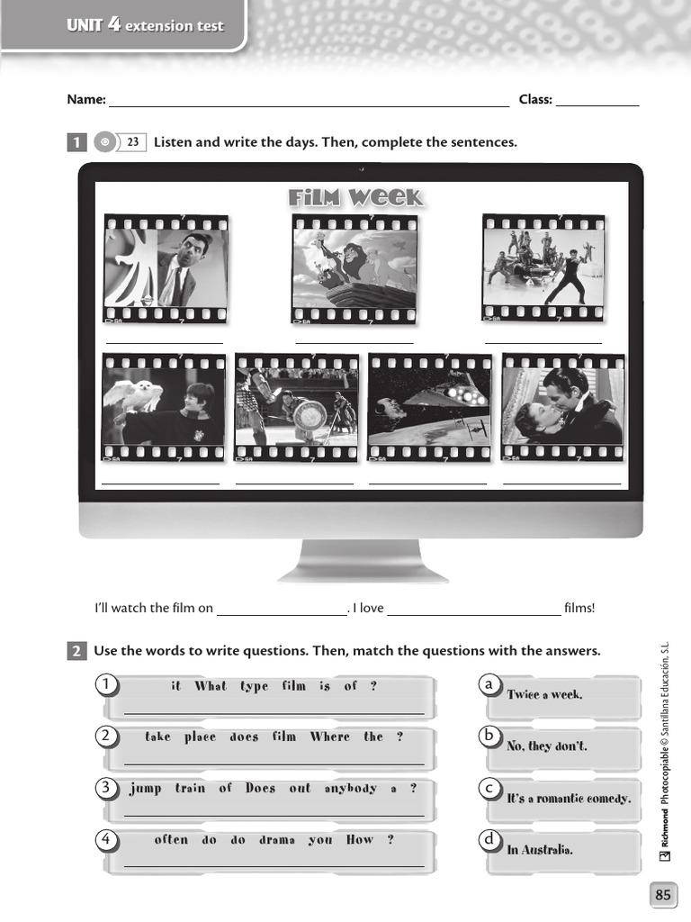 Wonder 6 Unit 4 Extension Test | PDF | Syntax | Syntactic Relationships