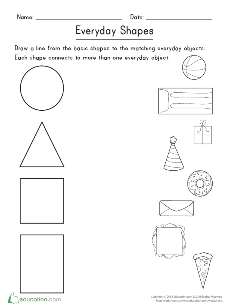 Everyday Shapes: Name: - Date | PDF