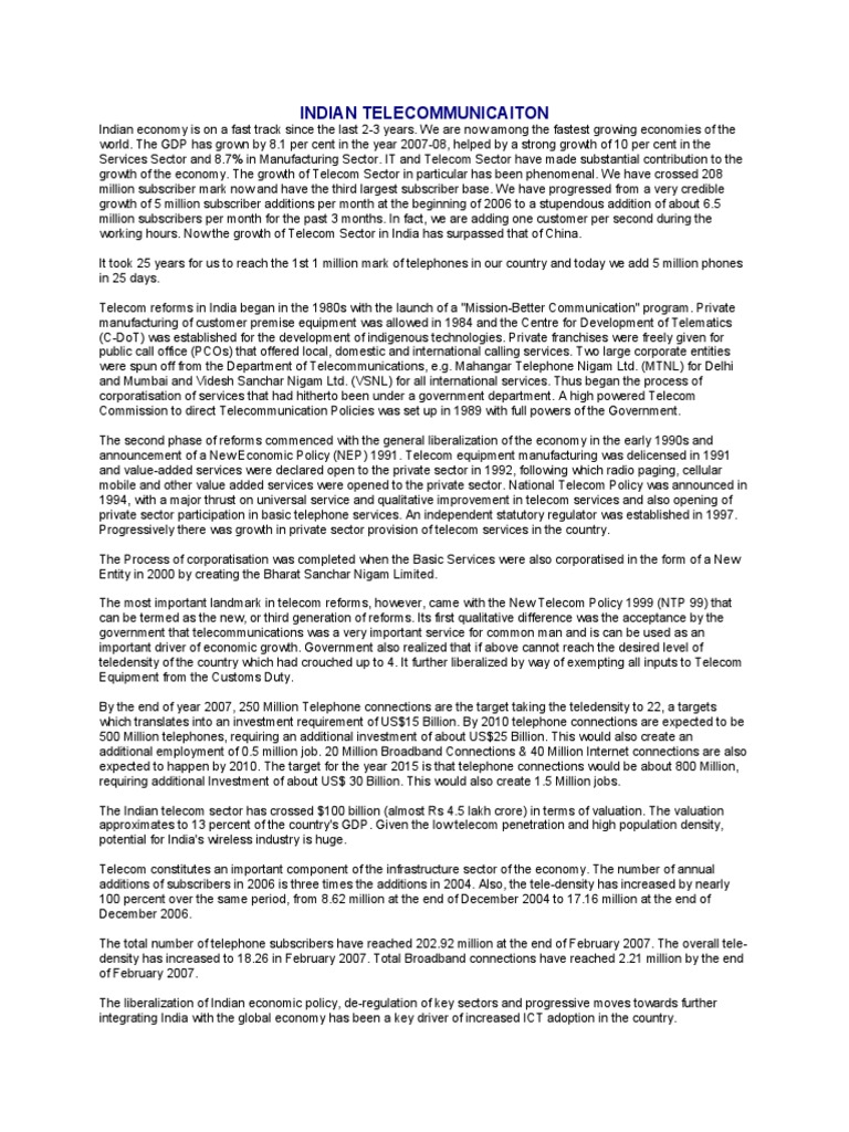 Telecom | PDF | Telecommunication | Economies