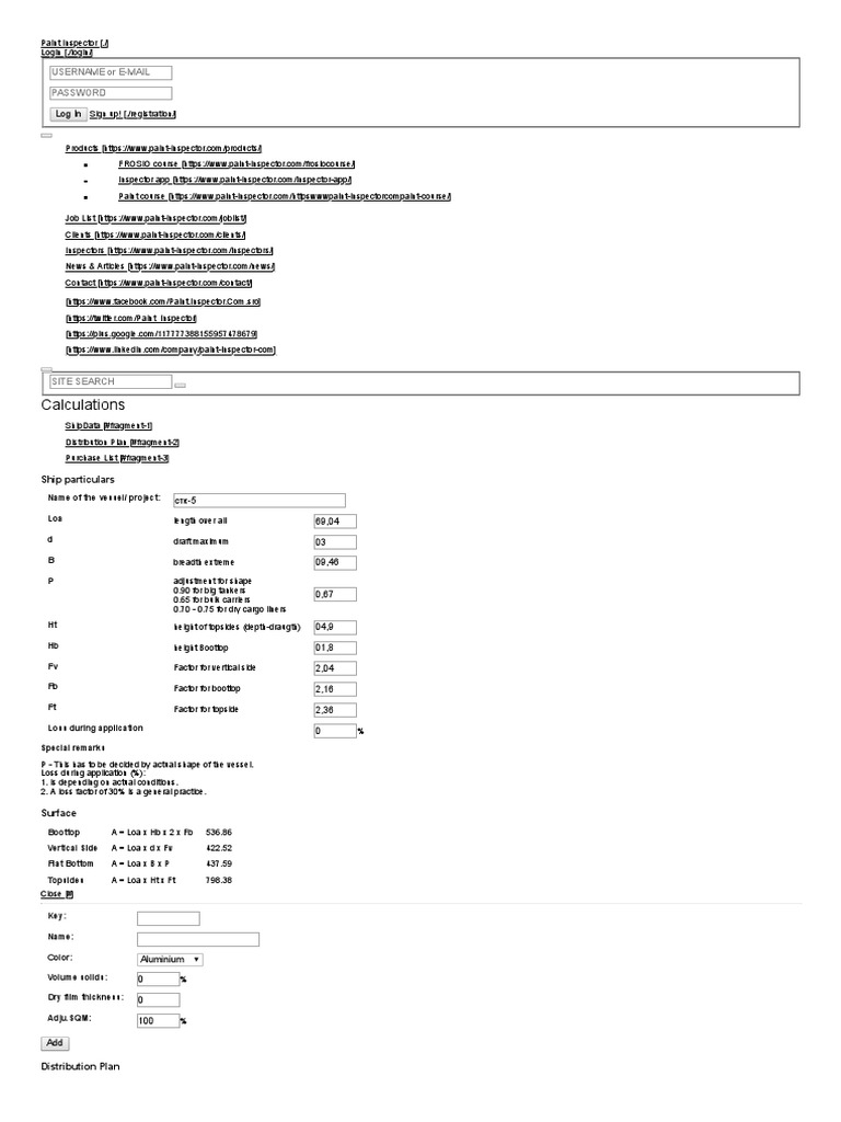 Ship Hull Calculation - Calculations - Paint Inspector Com PDF | PDF ...