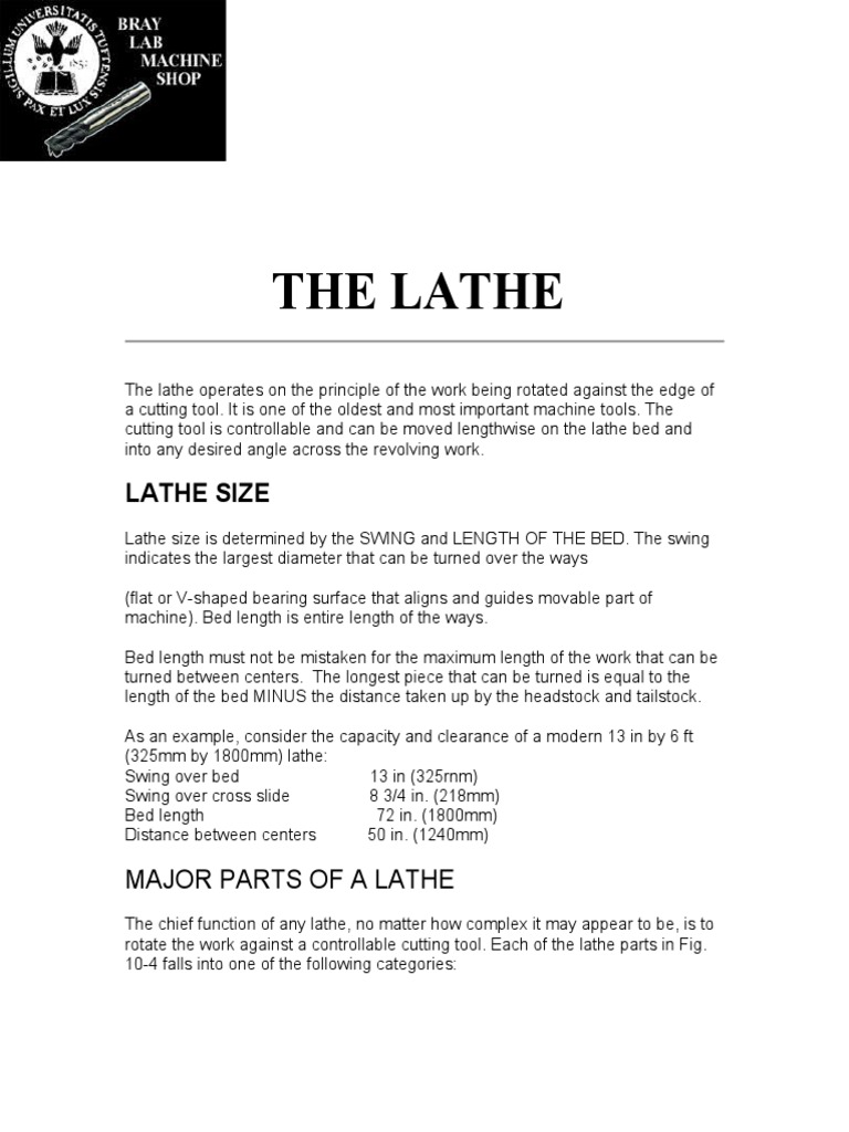 Lathe Machine Pdf Machines Tools