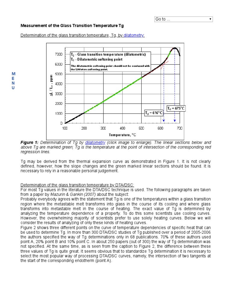Measurement of The Glass Transition Temperature TG PDF | PDF ...