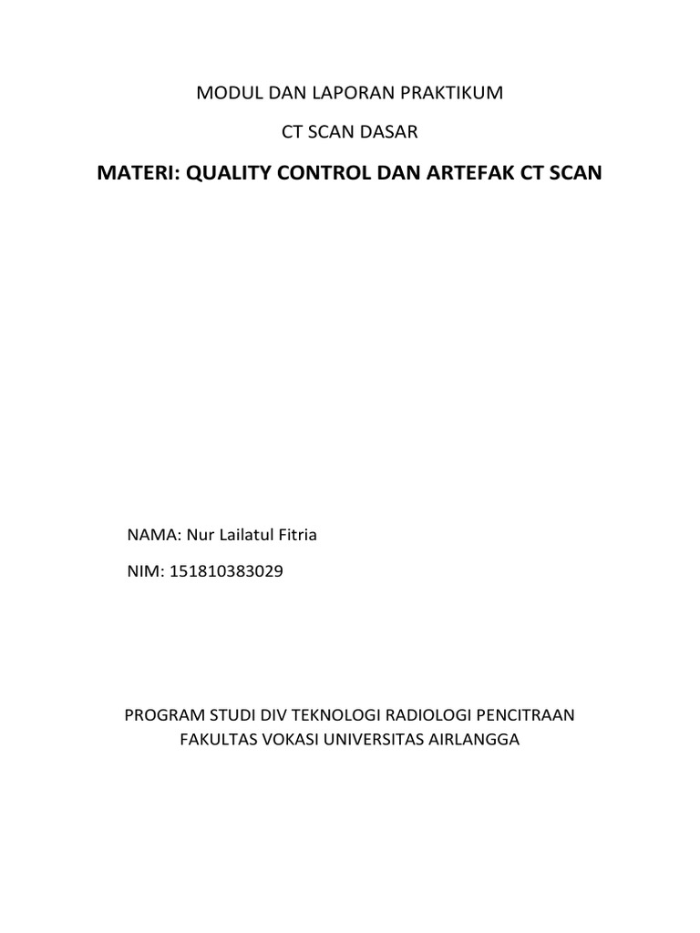 Modul Dan Laporan Praktikum CT - Qc-Artefak | PDF