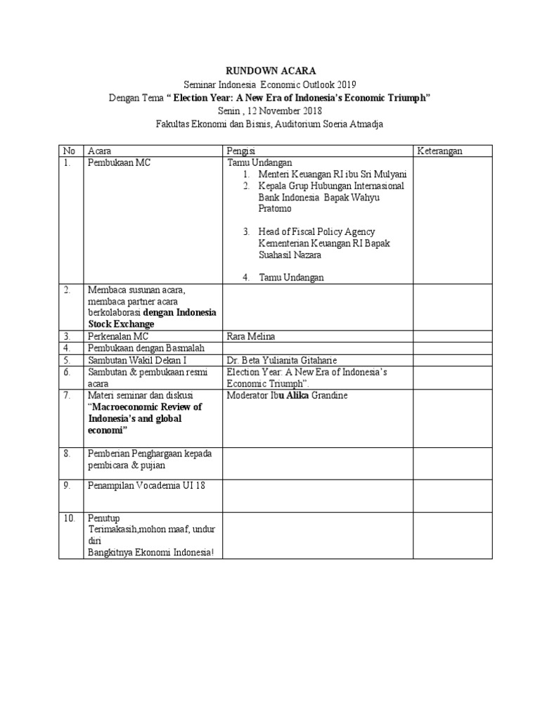 Rundown Acara MC | PDF