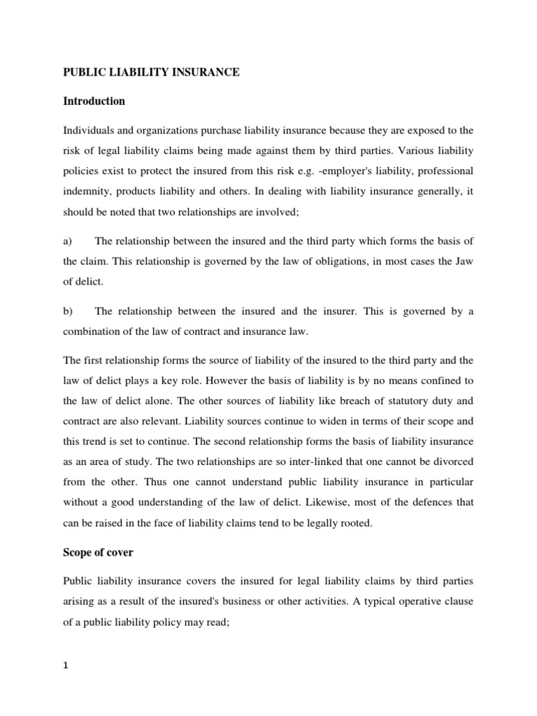 Understanding Public Liability Insurance | PDF | Liability Insurance ...