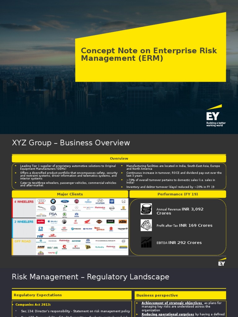 EY - Approach Note On ERM - PPT | PDF | Risk | Risk Management