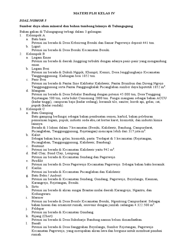 Materi PLH Kelas Vi | PDF