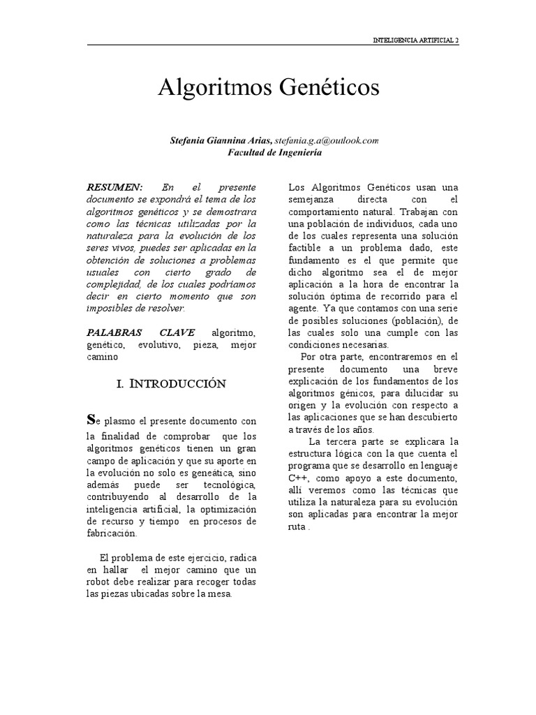 Algoritmos Genéticos PDF | PDF | Algoritmo genético | Inteligencia ...