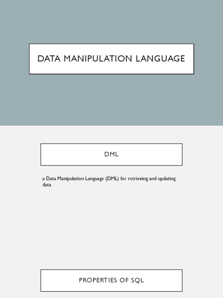 Data Manipulation Language | PDF | Sql | Databases