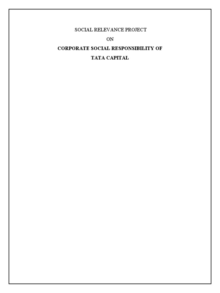 Tata Capital CSR Impact Study | PDF | Corporate Social Responsibility ...