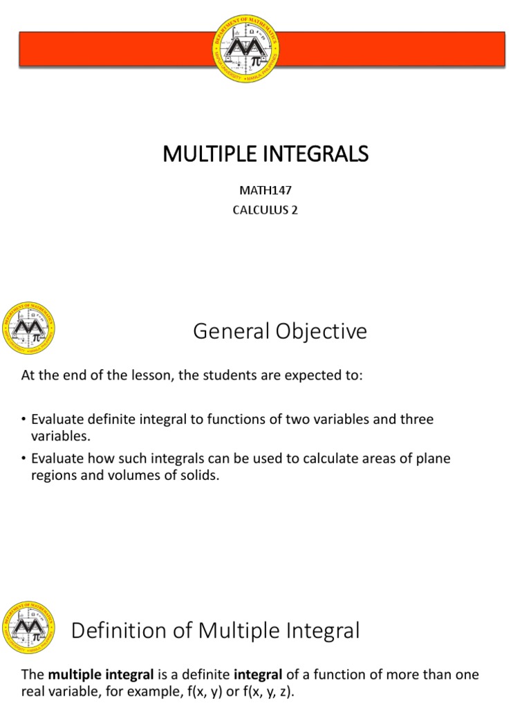 Multiple Integrals | PDF | Integral | Variable (Mathematics)