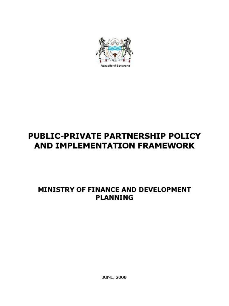 Public-Private Partnership Policy and Implementation Framework | PDF ...