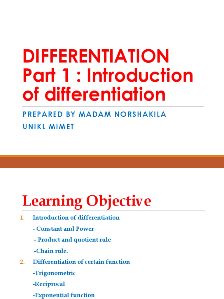 Differentiation Part 1 Introduction | PDF | Derivative | Rates
