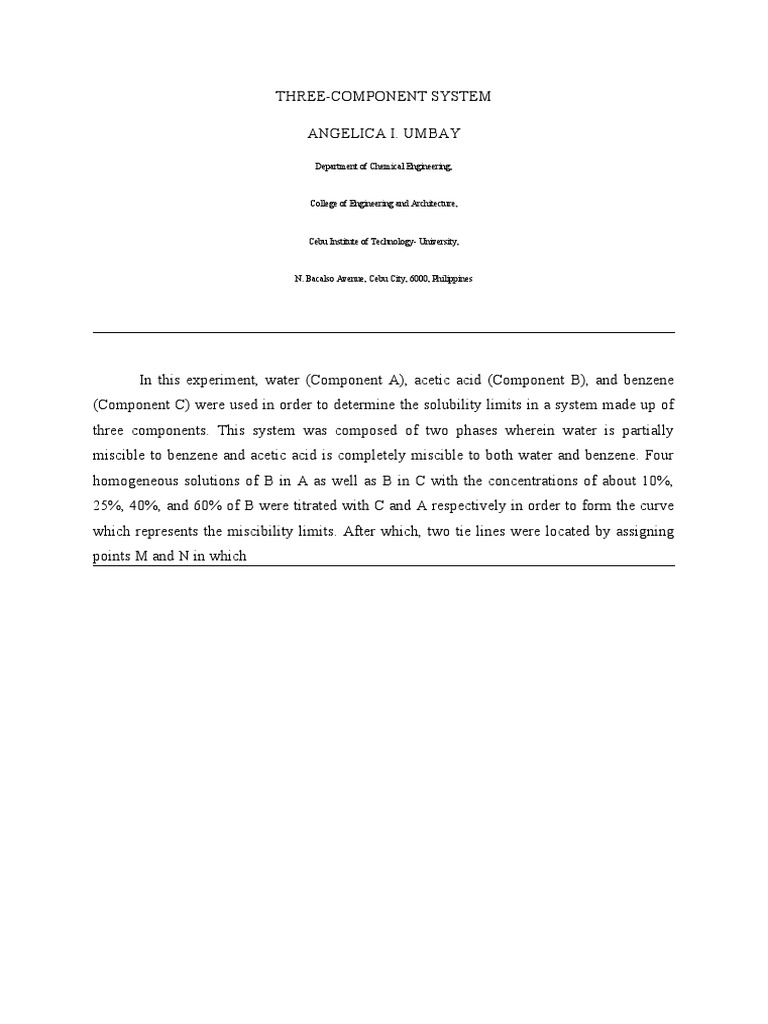 Three Component System | PDF | Titration | Chemistry
