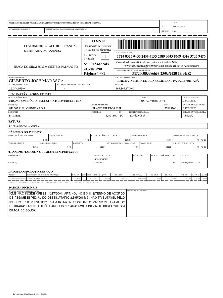 Nota Fiscal PDF | PDF | Recibo | Gestão da cadeia de suprimentos