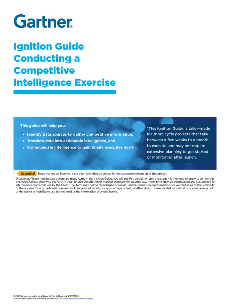 Ceb Ignition Guide To Conducting A Competitive Intelligence Exercise ...