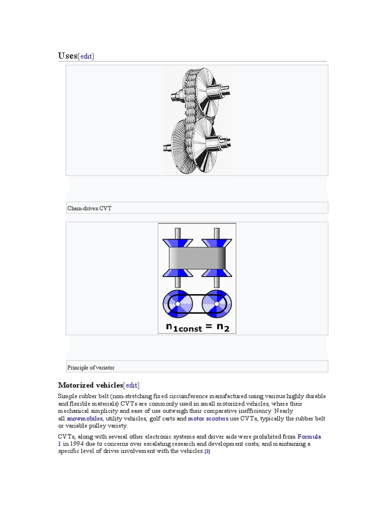 Motorized Vehicles: Chain-Driven CVT | PDF | Transmission (Mechanics ...