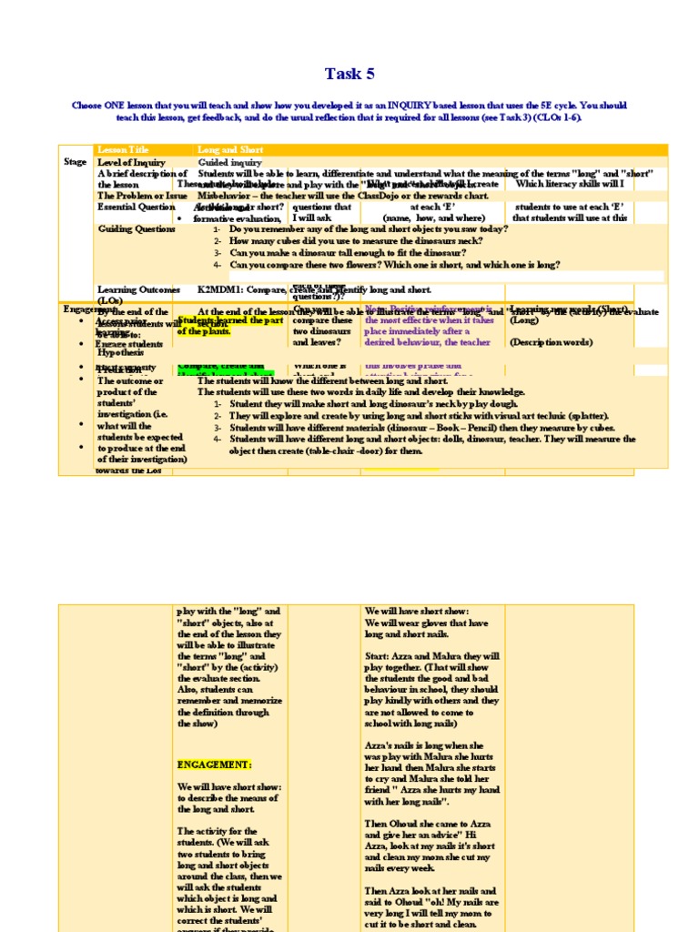 Task 5: Lesson Title Long and Short | PDF | Reinforcement | Learning