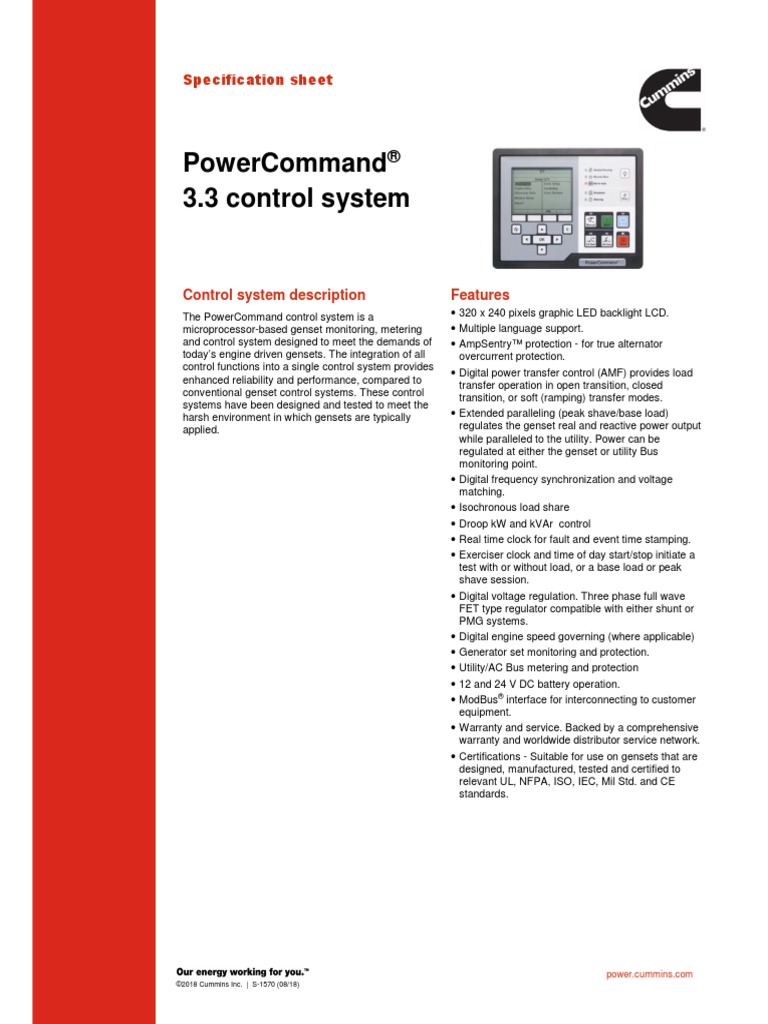 PCC 3.3 - Specification Sheet | PDF | Relay | Power Supply