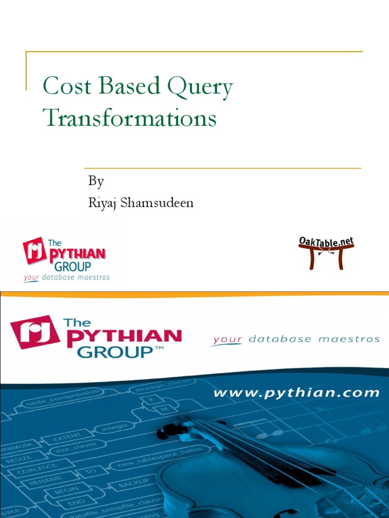 Riyaj Cost Based Query Transformation | PDF | Areas Of Computer Science | Computing