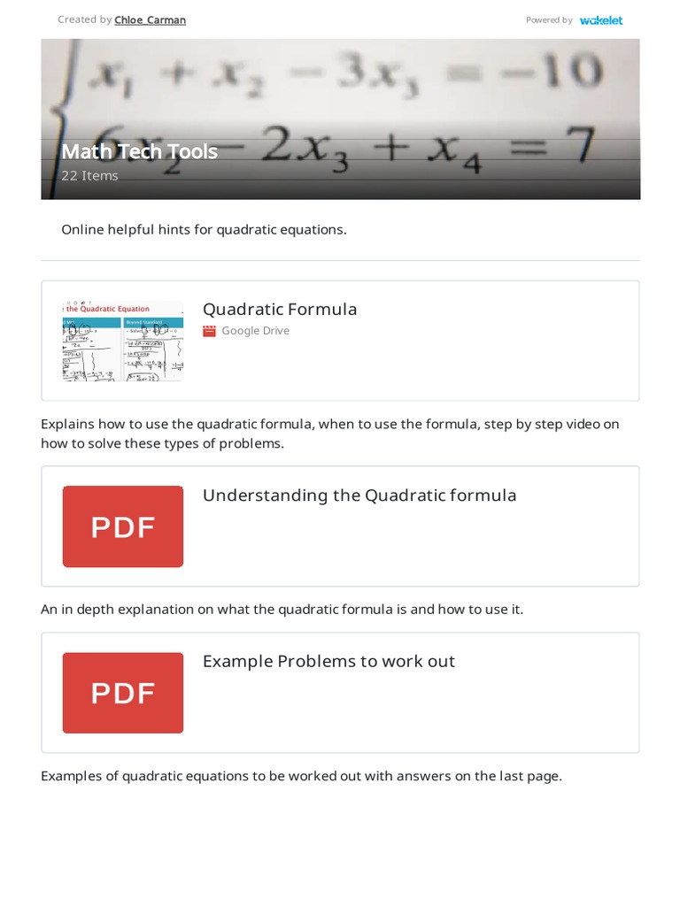 Math Tech Tools | Download Free PDF | Quadratic Equation | Polynomial