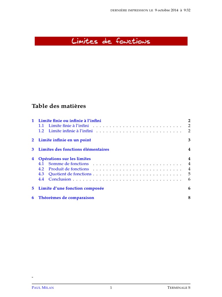 Fonctions PDF | PDF | Limite (mathématiques) | Asymptote