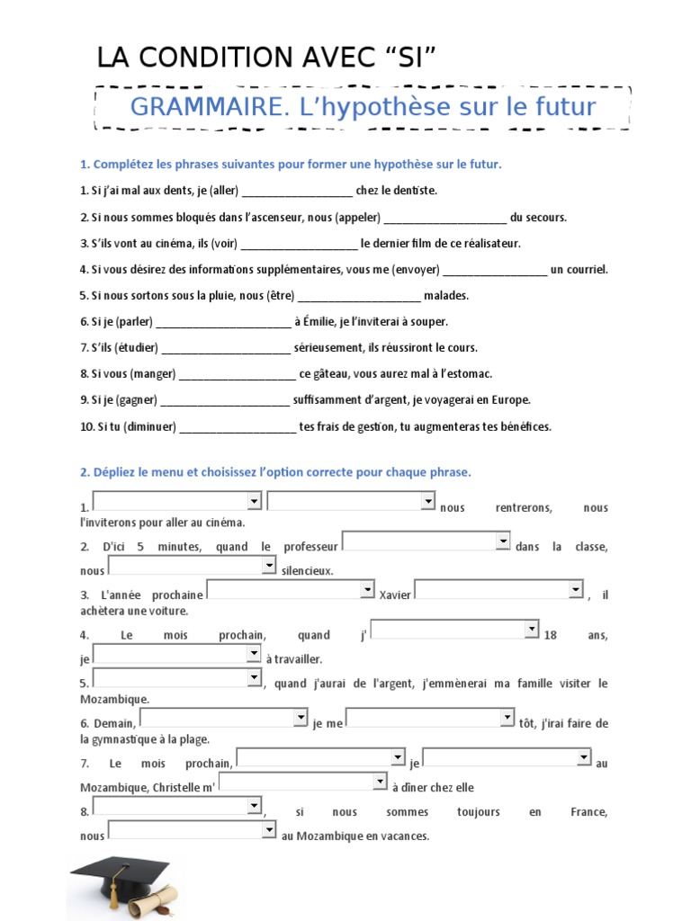 Exercices sur l'hypothèse au futur | PDF